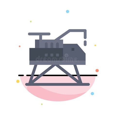 Construction Engineering Laboratory Platform Abstract Flat Color Icon Template Stock Vector