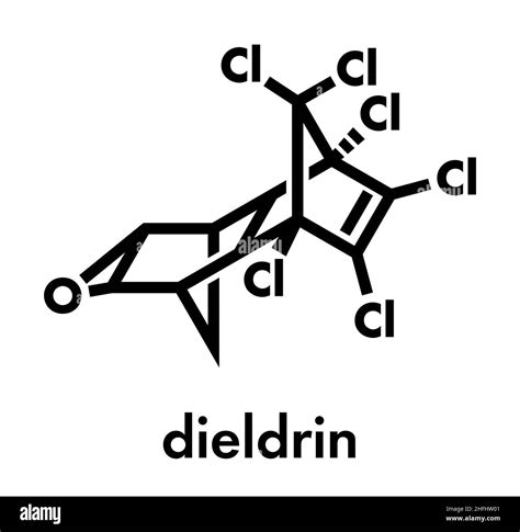 Dieldrin Pesticide Molecule Insecticide That Persists For Very Long