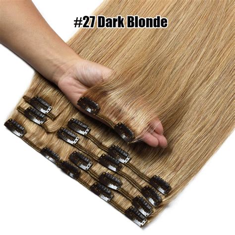 Clip In Real Remy Human Hair Extensions Full Head Soft Hair Highlight