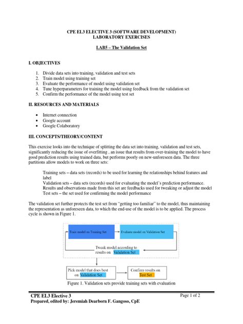 Cpe El3 Lab 5 Validation Set Pdf Cognitive Science Cognition