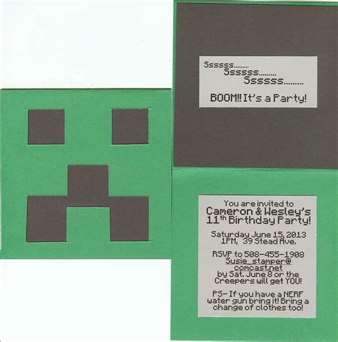 Żółty balonik: Minecraft - zaproszenia