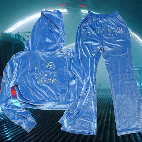 Pastel Bedazzled Hello Kitty Track Suit 15 Off Depop