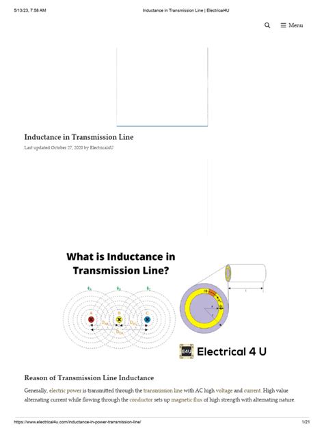 Unit 01 B Inductance Of Transmission Line Pdf Inductance Electric Power Transmission