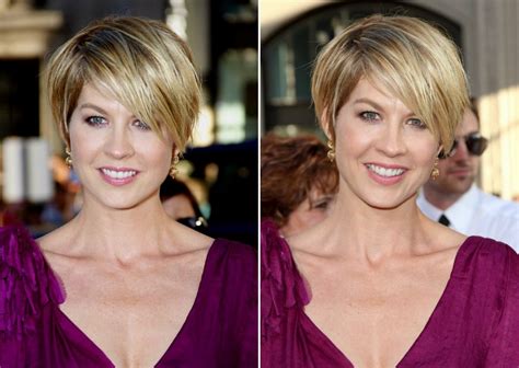 Jenna Elfmans Blonde Pixie Hairstyle With An Off Center Part