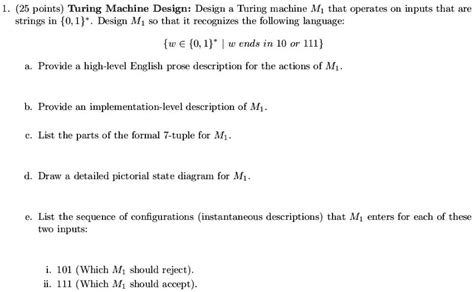 I Need A Help In Theory Of Computation 125 Points Turing Machine Design Design A Turing Machine