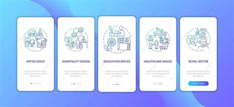 onboarding mobile app page screen with concepts blue gradient and green