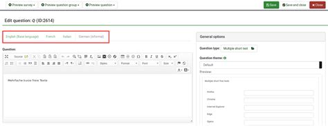 Multilingual Survey Limesurvey Manual