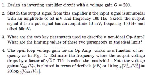 Solved Sketch The Output Signal From This Amplifier If The Chegg Com