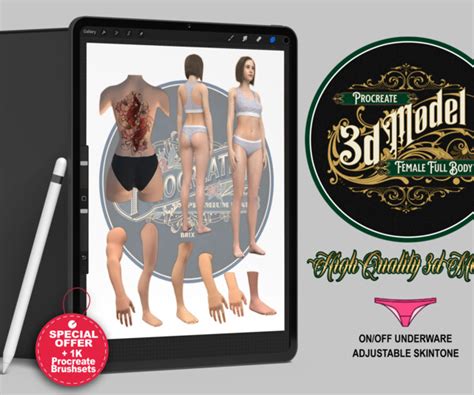 Artstation Procreate 3d Model Pack Full Body Female 1k Premium