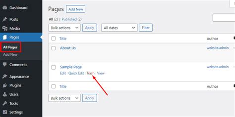 How To Delete A Page And Setup Redirection In WordPress Website