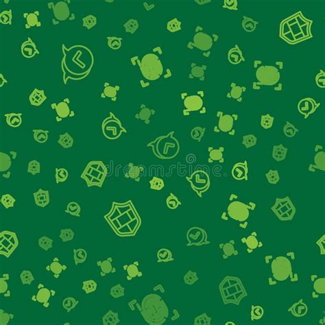 Set Line Check Mark In Speech Bubble Shield With Brick Wall And Fingerprint On Seamless Pattern