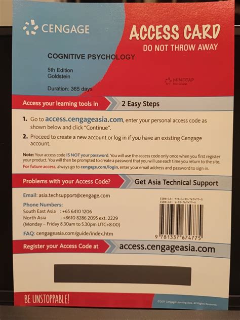 Cengage Access Code Cognitive Psychology 興趣及遊戲 書本 And 文具 教科書 Carousell