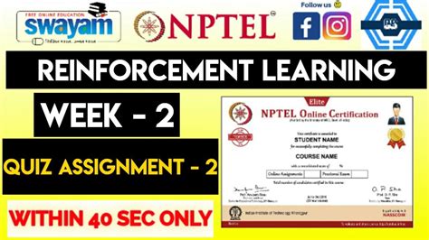 Reinforcement Learning Week 2 Quiz Assignment Solution Nptel 2023