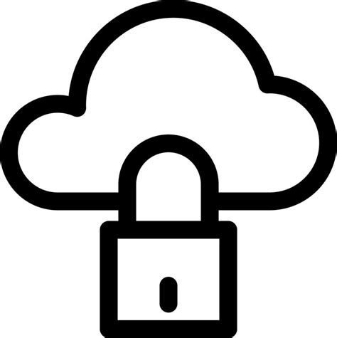 Cloud Data Security Icon In Line Art Vector Art At Vecteezy