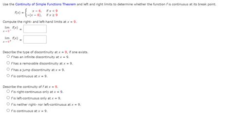 Solved Use The Continuity Of Simple Functions Theorem And