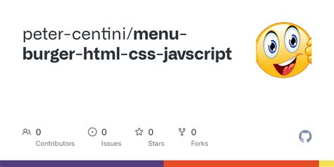GitHub Peter Centini Menu Burger Html Css Javscript