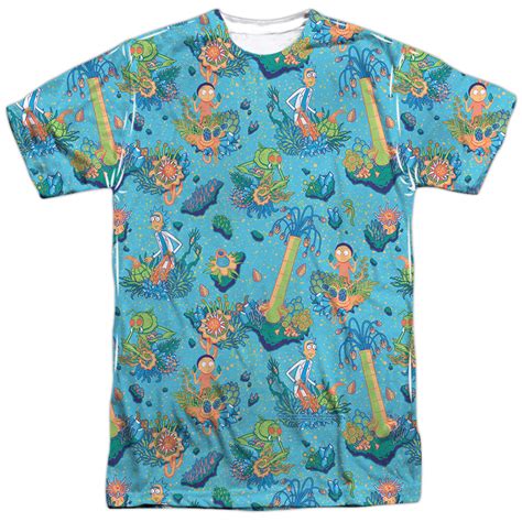 Rick And Morty Ricktanical Mens Poly Crew T Shirt White Rock Band Apparel