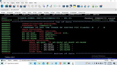 Cobol Edited Pic Clause 0 B Usage Youtube