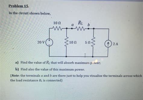 Solved In The Circuit Shown Below A Find The Value Of R L Chegg
