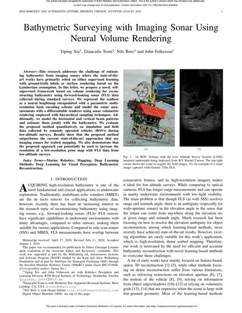 Pdf Bathymetric Surveying With Imaging Sonar Using Neural Volume Rendering