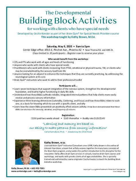 Fillable Online Introducing The Developmental Building Block Activities Fax Email Print Pdffiller