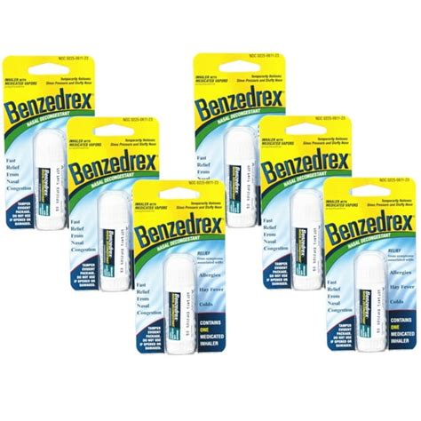 Benzedrex Nasal Decongestant Inhaler 1 Count Pack Of 6