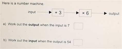 Solved Here Is A Number Machine Input 3 ×6 Output A Work Out The