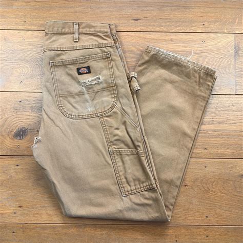 Vintage Dickies Carpenter Trousers In Light Brown Depop