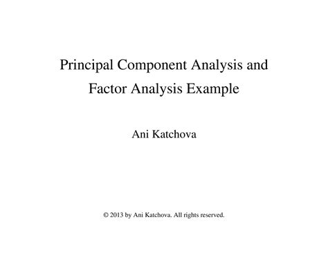 principal component analysis example principal component analysis and