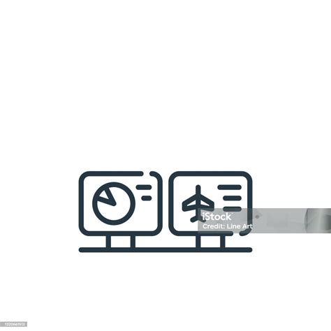 항공 개념에서 아이콘 벡터를 모니터링합니다 모니터 편집 가능한 스트로크의 얇은 선 그림입니다 웹 및 모바일 앱 로고 인쇄 미디어에 사용할 선형 기호를 모니터링합니다 0명에