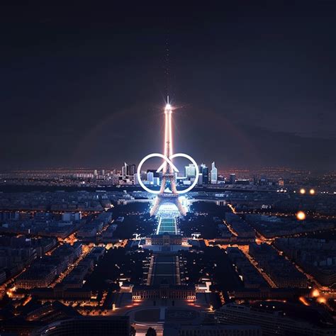 Олимпийские игры 2024 года в Париже Лого анимация Летние олимпийские игры Премиум Фото