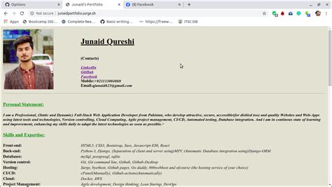 github developer junaid portfolio webpage html portfolio website for