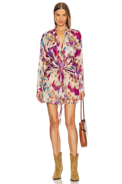 Isabel Marant Etoile Nueva Dress In Beige And Raspberry Revolve