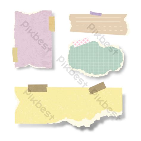 테이프 찢어진 종이 서명 스티커 일러스트 Png Psd 무료 다운로드 Pikbest