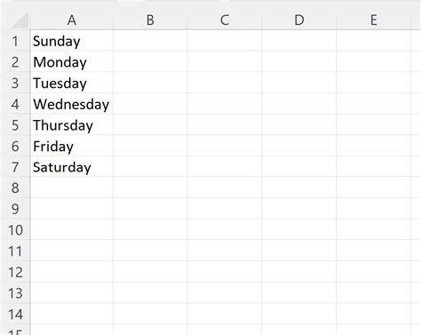 Autofill Days Of The Week In Excel Examples