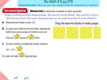Go Math Interactive Mimio Lesson Investigate Decimal Divisions