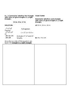 Pythagorean Theorem Guided Notes By Rebecca Chagnon TpT
