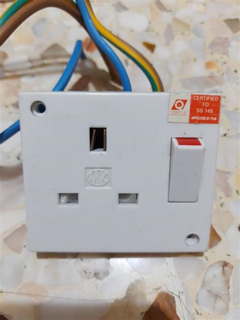 MK Mini Logic Single Gang 3 Pin Socket TV Home Appliances Electrical Adaptors Sockets On