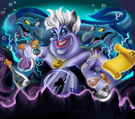 Little Mermaid And Sea Witch Ursula Disney Fine Art Disney Art The