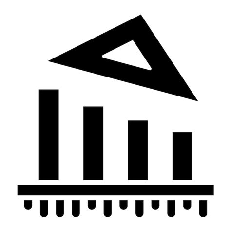 Premium Vector Set Square And Graph Glyph Solid Black Illustration