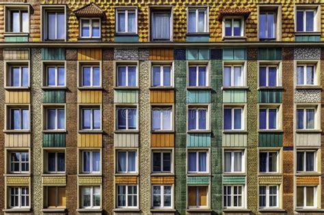 Panoramic Facade Cladding Diverse Tile Shapes And Sizes Seamless Bump