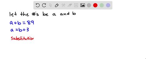 solved the sum of two numbers is 89 one number is 3 more than the