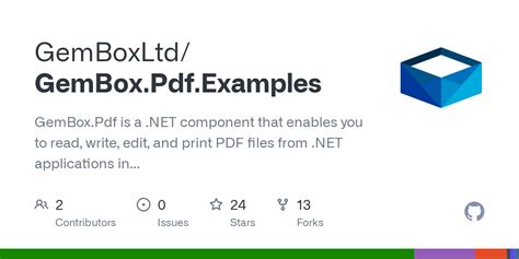 GitHub GemBoxLtd GemBox Pdf Examples GemBox Pdf Is A NET Component That Enables You To Read