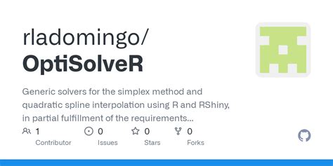 Github Rladomingooptisolver Generic Solvers For The Simplex Method