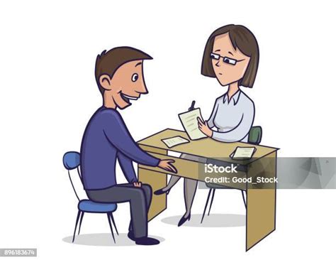 책상에서 여 자가 남자에 게 경청 하 고 노트를 만드는 협상 테이블에 앉아 여자에 게 남자 만화 문자 벡터 일러스트 레이 션 흰색 배경에 고립 된 이미지입니다 객실 있음에