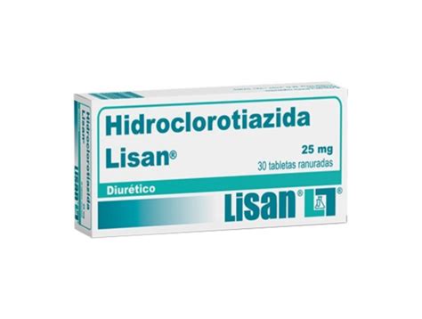 Hidroclorotiazida 25mg Lisan X 1 Tableta Compre En Línea En Su