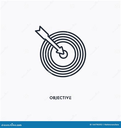 Objective Outline Icon Simple Linear Element Illustration Isolated