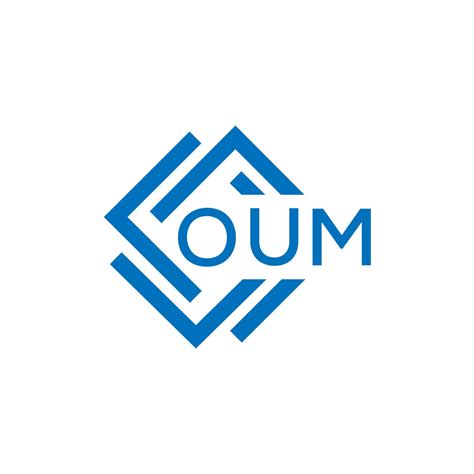 Oum Letter Logo Design On White Background Oum Creative Circle Letter