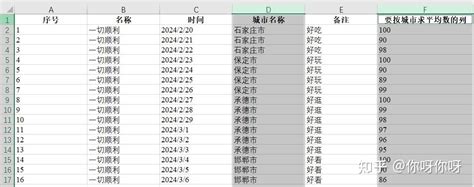 使用python计算excel表中同一城市名称的某一列的平均数 知乎