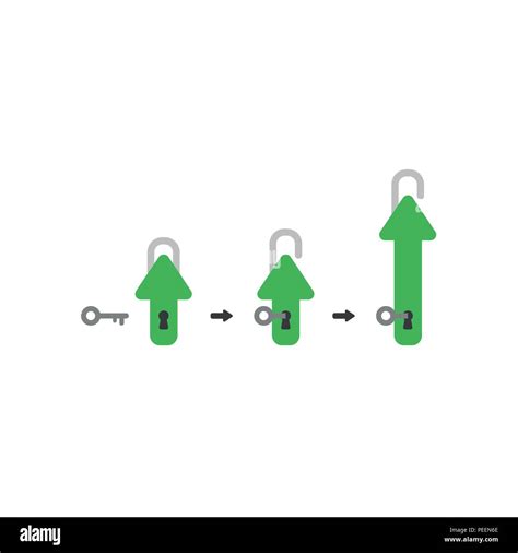 Flat Design Vector Illustration Concept Of Green Closed Arrow Padlock Symbol Icon With Keyhole